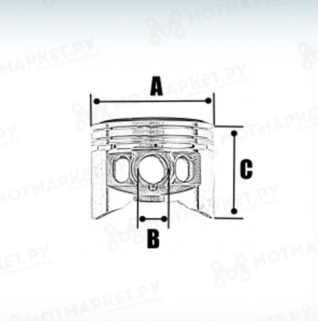 Поршень в сборе 172FMM-3A (CB250-F) d=72 купить в интернет-магазине ...